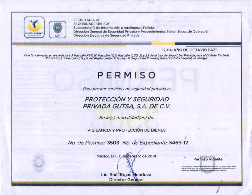 PERMISOS DE LA SSP-DF :: PSP_ GUTSA